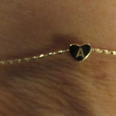 14k 18k Solid Gold Tiny Heart Necklace, Sliding Dainty Heart Charm ...