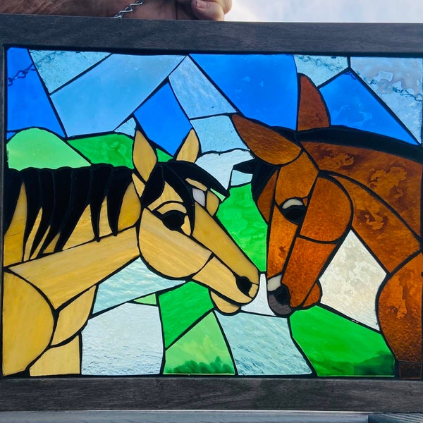 Stained Glass Mosaic Columbines Window Suncatcher - Etsy