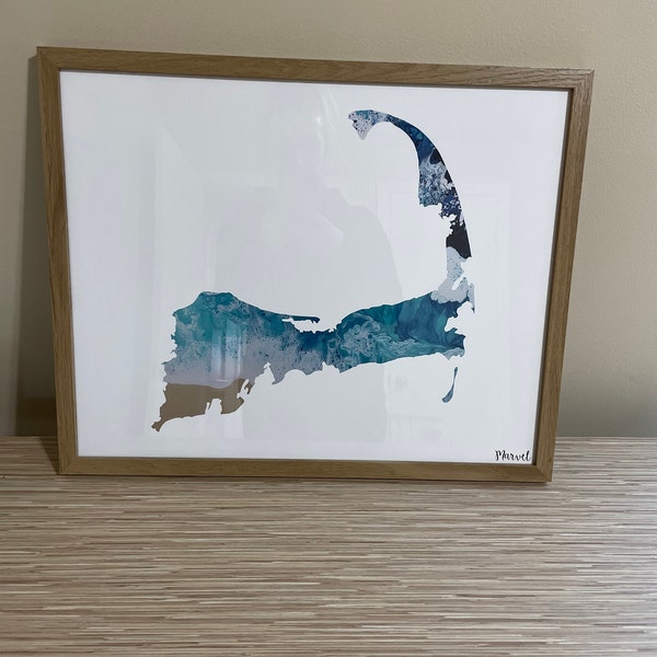 Cape Cod Paper Print, Cape Cod Wall Art, Massachusetts Art Print, Map ...