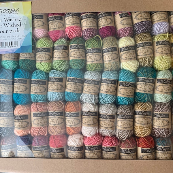 Colour Pack Stone Washed - River Washed - Scheepjes Yarn Set ...