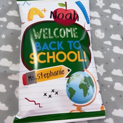 Back to School Chip Bag Printable, Back to School Favor Bag, Welcome ...