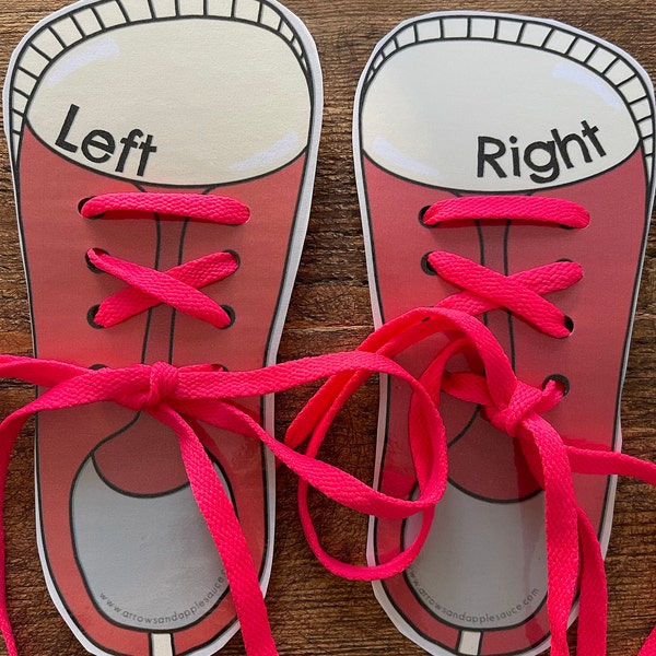 Shoe Lacing Cards, Printable Shoe Tying Practice, Shoelaces, Kid's Fine ...