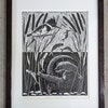 The River Ballet Linocut in Blue,otter Linocut,kingfisher Linocut ...