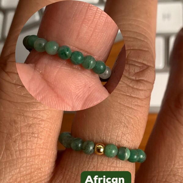 Beaded Stackable Rings Gemstone Beaded Ring, Crystal Ring, Stretch ...