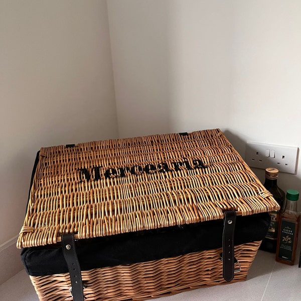 Branded Wicker Hamper With Logo, Personalised Bespoke Corporate PR Gift ...