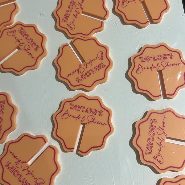 Wave Hanging Drink Tag | Wavy Stemless Drink Tag | Drink Accessories ...