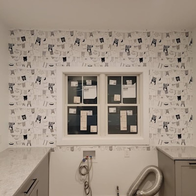 Laundry Room Wallpaper Clothes on Washing Line Peel and Stick Removable ...