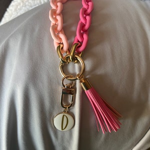 Personalized Chunky Chain Link Wristlet Keychain, Personalized Gift ...