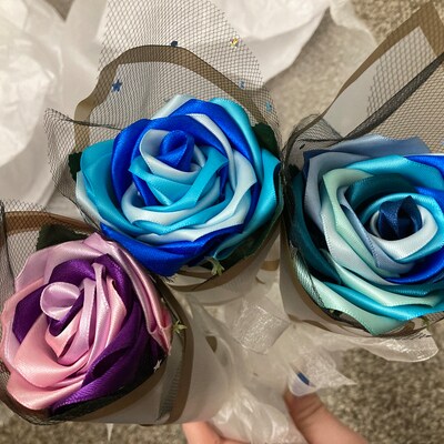 Mix and Match Custom Satin Ribbon Roses - Etsy