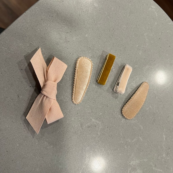 Small Knotted Velvet Barrettes, Baby Barrettes, Toddler Barrettes, Baby ...