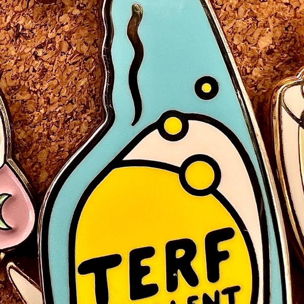 TERF Repellent Enamel Pin | Trans Rights Pride Badge - Etsy