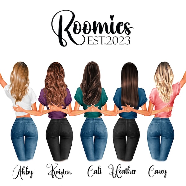 Roommate Gift Custom Roommates Print Personalized Roommate Gift Dorm ...