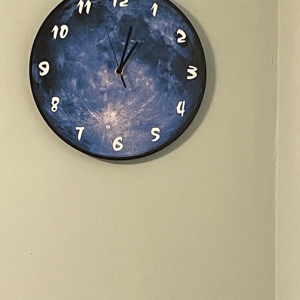 Blue Moon - Moon Wall Clock - Room Decor - Wall Clock Unique - Wall ...