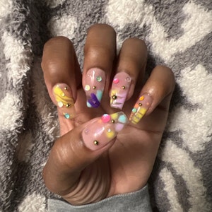 Handmade Doja Press on Nails Y2k Style Nails / Punk Nails / - Etsy