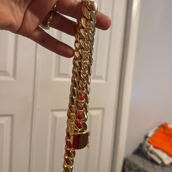 Cuban Link Bracelet 14K Gold 24MM Plated, Gift for Him Her Handmade ...