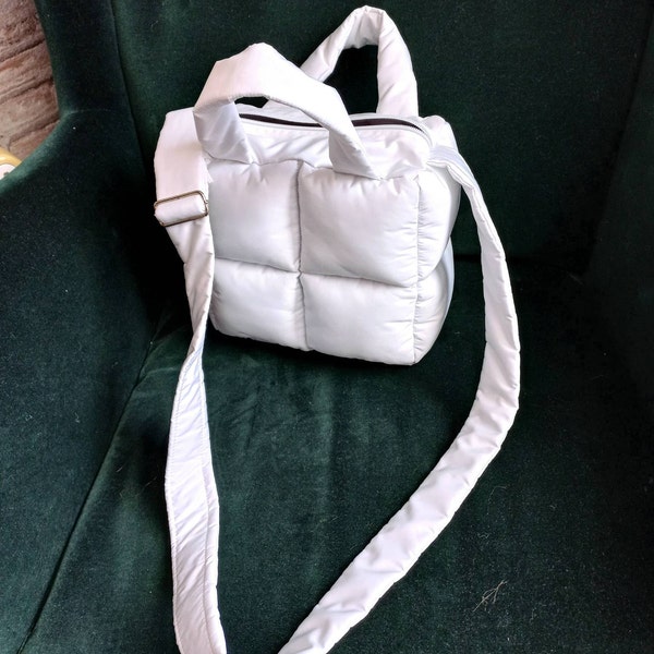 MINI PILLOW PUFFER Essential Bag in White, Tote Bag - Etsy