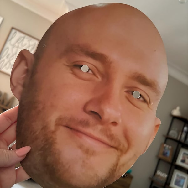 Personalised Photo Face Masks, CUTOUT Party Accessory Hen Parties Stag ...