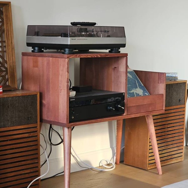 Record Player Stand, Vinyl Console, Turntable Station, Turntable Stand ...