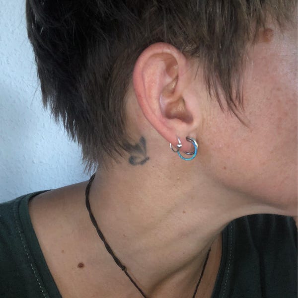 Earrings Rings Double Open Stack Nose Ring CZ 316L Surgical Steel Nose ...