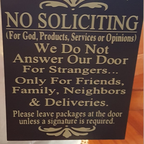 No Soliciting No Solicitation Sign With Ribbon - Etsy