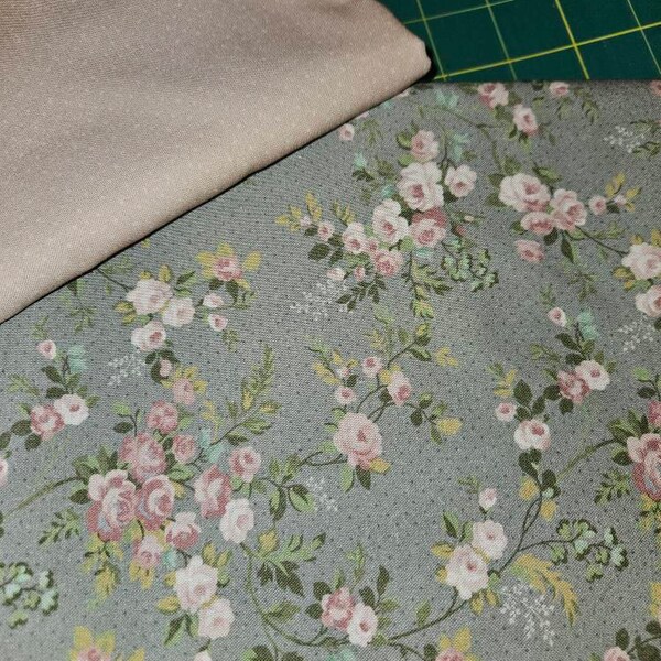 Fabric Kansas Troubles Multi Color Flowers Tan Chickadee Landing Cotton ...