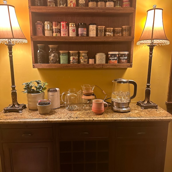 Mason Jar Storage Tea Tin Storage Coffee Mug Storage or Rustic and ...