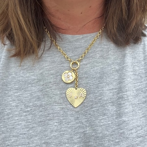 Gold Open Link Chain Mixed Charms Necklace - Etsy