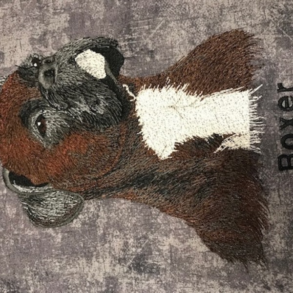 Boxer Dog Embroidery Design: Machine Embroidery File (digital Download ...