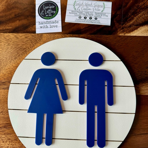 3D Restroom Shiplap Sign, Mini Bathroom Signs, Farmhouse Bathroom Decor ...