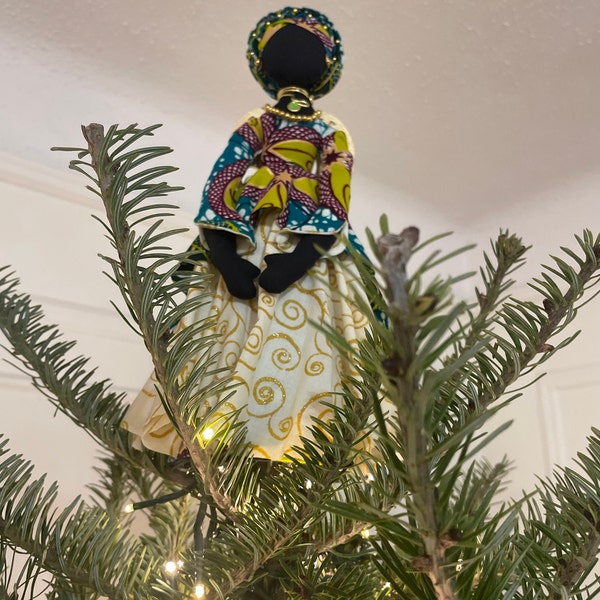 Christmas Tree Black Angel, African American Angel Tree Topper or Large ...