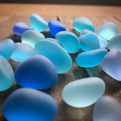 Beach Sea Glass Lot Bulk Wholesale Mixed Color Blue Cobalt Purple-blue ...