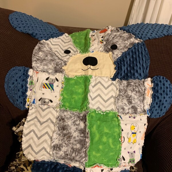 Dallas Cowboys Bear Baby Rag Quilt, Toddler Blanket, Dallas Cowboys ...