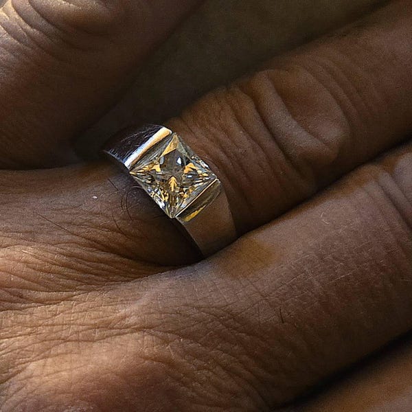 Men's Star Sapphire Silver Ring, Men's Signet Ring, Men's Silver Blue ...