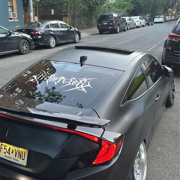 Nightlife Metal Font Windshield Banner- Gothic Style (night, Car Decals ...