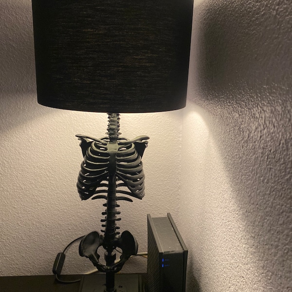 The Skeleton Table Lamp by the Blackened Teeth Ribcage Lamp Gothic Home ...