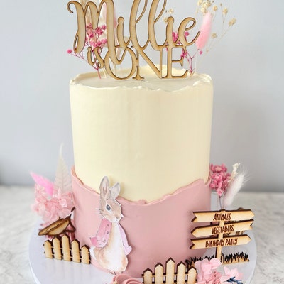 Peter Rabbit Cake Set Wooden Peter Rabbit Cake Topper Flopsy Bunny Cake ...