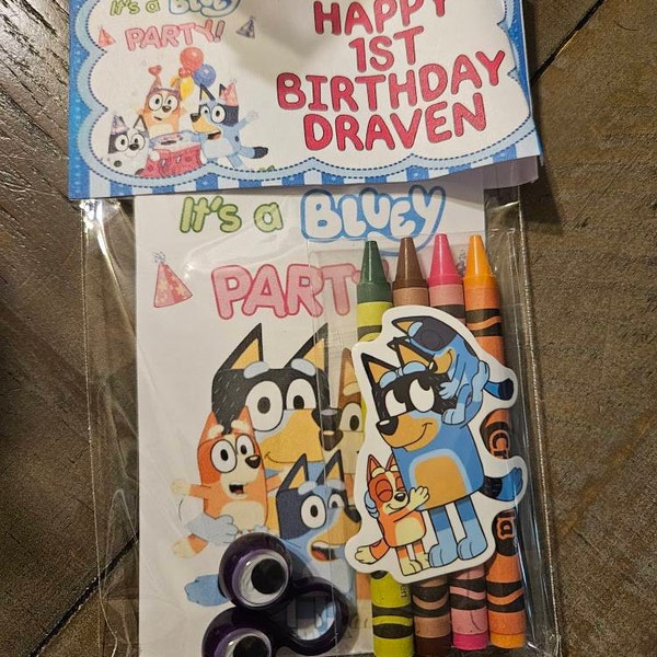 Sticky Gecko Bluey Birthday Party Coloring Book Set | Bluey Party ...