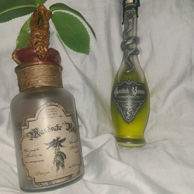Mandrake Root Herbology Magic Potion Glass Bottle Inspired - Etsy UK