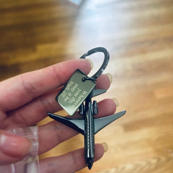 Persoanlized Airplane Key Chain, Creative Aircraft Twin-engine Gift ...