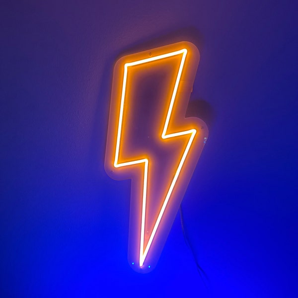 Lightning Bolt Neon Sign, LED Thunder Neon Light, Weather Neon Sign ...