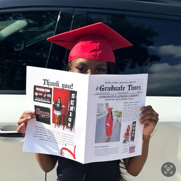 Graduation Booklet for Graduation Party, Newsletter Style, Newspaper, 6 ...