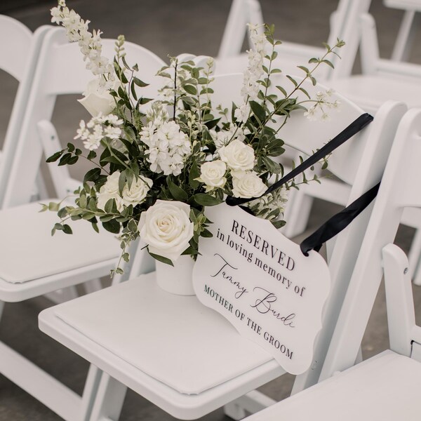 Reserved in Loving Memory Wedding Sign, Reserved Seat Sign, This Seat ...