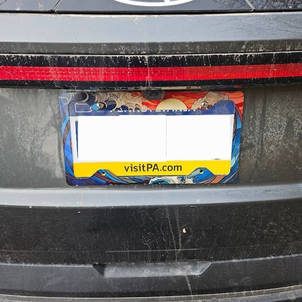 Stained Glass Ocean Wave License Plate Frame: Beach Car Decor - Etsy