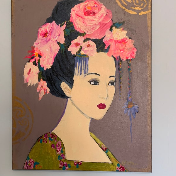 Woman Print ~ Fine Art Print ~ Floral Art Print ~ Gift for Her ~ Art ...