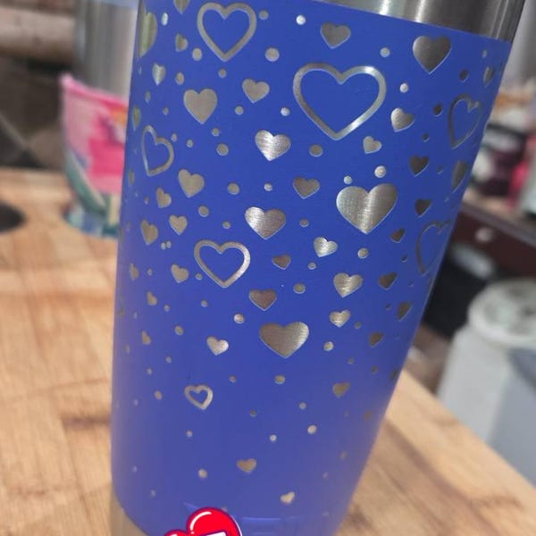 20oz Engraved Yeti Rambler| 20oz Valentine Tumbler | 20oz Hearts Shower ...