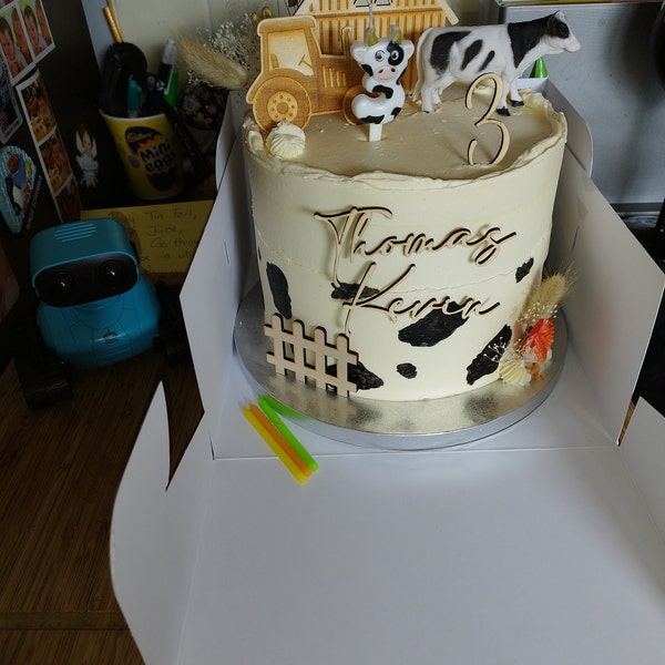 Farm Cake Topper Set Farm Yard Farm Party Birthday Wooden Cake Topper ...