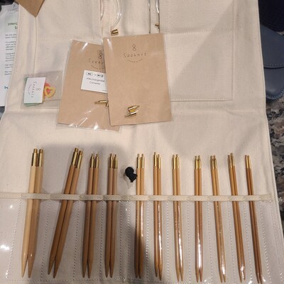 Seeknit Koshitsu Premium Set 2, Bamboo Interchangeable Circular Knitting Needle, 5 Inch / 12.5 ...