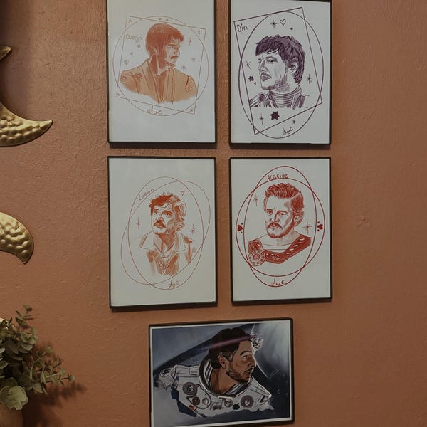 Pedro Pascal ~ Pink Acacius - Print of Original Painting - Etsy