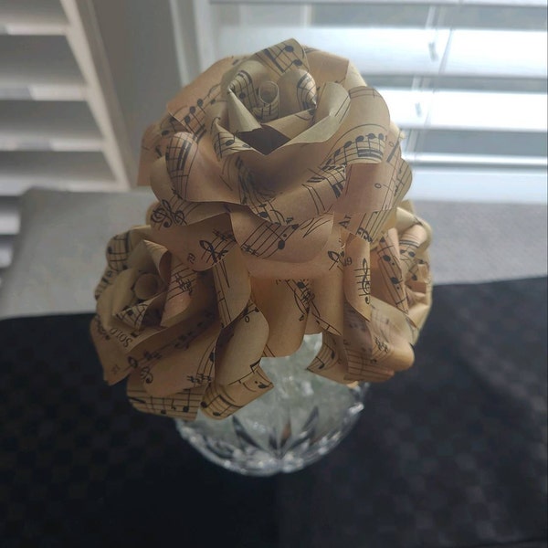 Sheet Music Roses - Musical Paper Flowers - Wedding Anniversary Gift ...