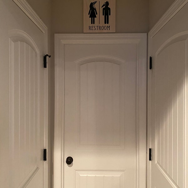 Barbara and Adam Restroom Sign. Bathroom Sign. Restroom Sign. Horror ...